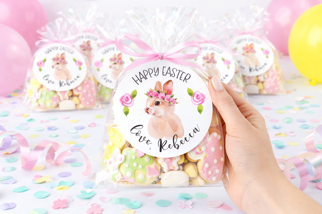 Watercolor Bunny Easter Party Favor Stickers — Pig Party Prints