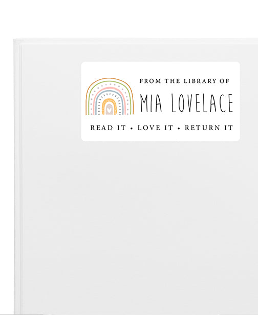 Boho Rainbow Book Labels — Pig Party Prints