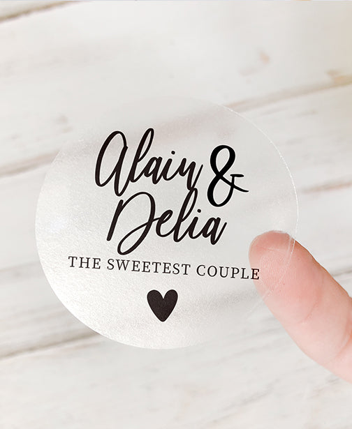 The Sweetest Couple Wedding Name Stickers — Pig Party Prints