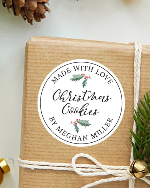 Made with Love Christmas Cookie Sticker Labels — Pig Party Prints