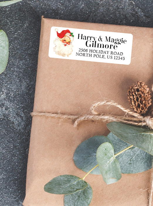 Vintage Santa Address Sticker Labels — Pig Party Prints