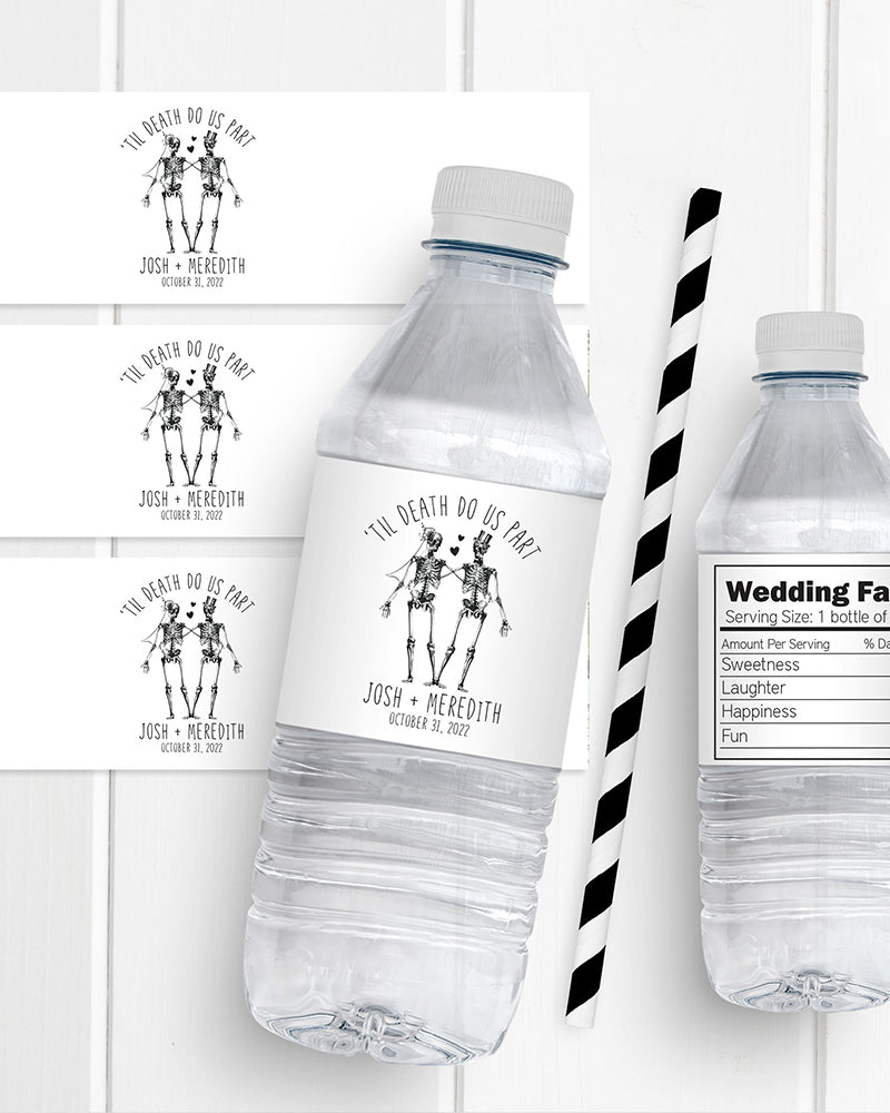 Til Death Do Us Part Water Bottle Labels — Pig Party Prints