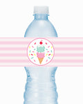 Ice Cream Party Printable Water Bottle Label — Pig Party Prints