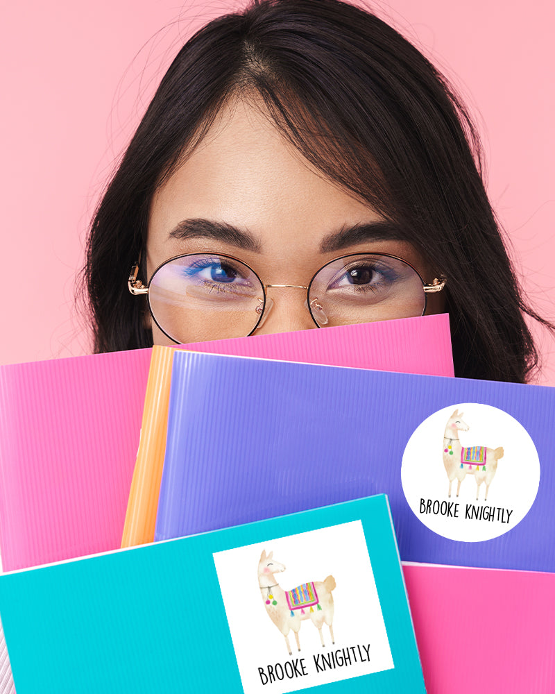 Llama Back to School Name Labels — Pig Party Prints
