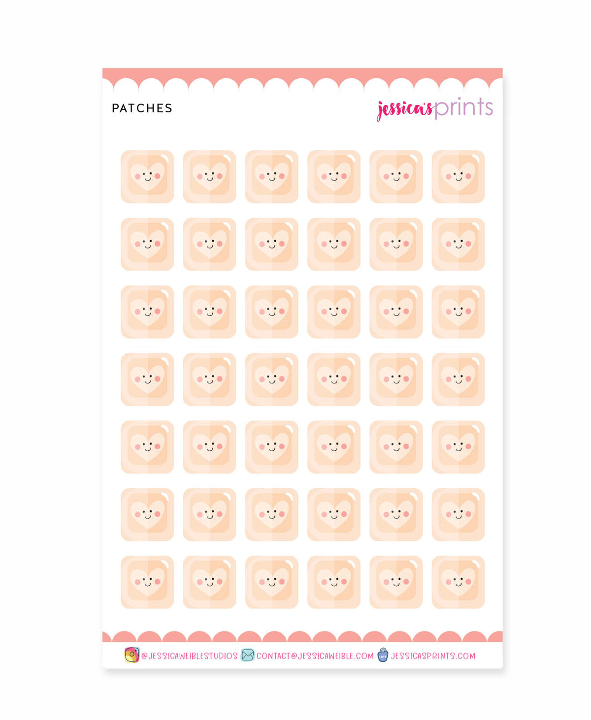 Hormone Patch Planner Stickers — Pig Party Prints